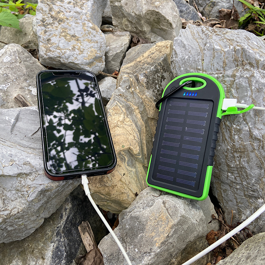 2022 Upgraded Version - Dual USB Waterproof Solar Cell Phone Power Bank ...