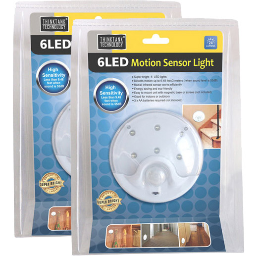 2 Pack of Wireless 6 LED Magnetic Base Motion Sensor Lights - Great For ...