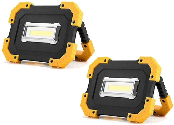 TWO PACK - Portable Rugged 2 Mode Ultra Bright 400 Lumen COB Work Light ...