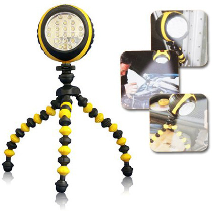 20 LED Work Light w/Flexible Tripod Arms - Legs wrap around objects ...