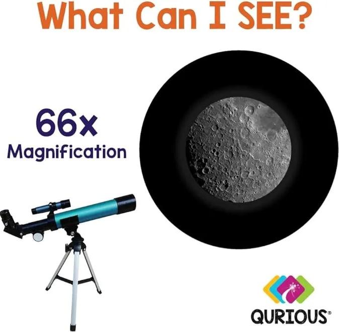 Qurious Space Kid's Explorer 1650 Telescope Kit in Turquoise - Includes ...