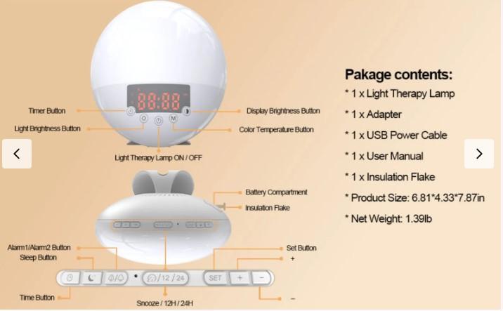 Sunrise Wake Up Light Alarm Clock - Rise and shine naturally and feel ...