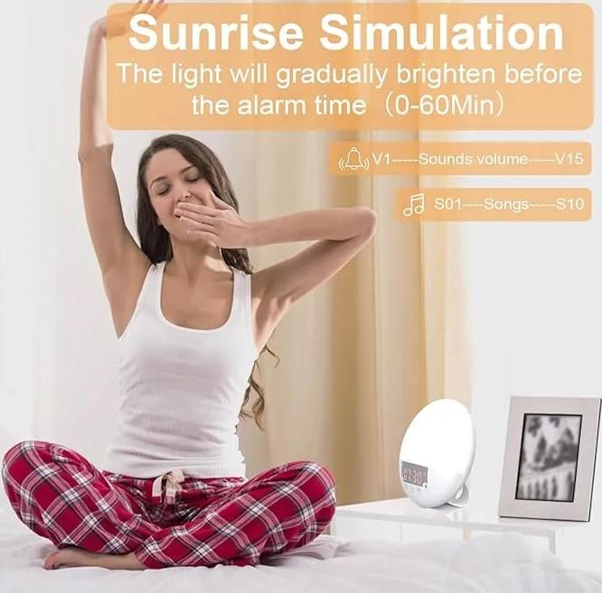 Sunrise Wake Up Light Alarm Clock - Rise and shine naturally and feel rested and rejuvenated. No ...
