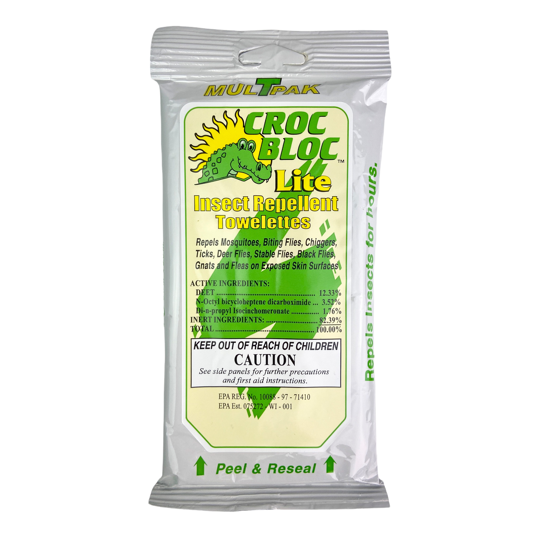 4 Packs of Croc Bloc Insect Repellent - 16 Towelettes / Wipes per pack ...