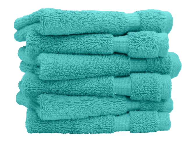CLEARANCE - FOUR PACK of Cotton Blend Bath Towels - Clearly Aqua Color ...