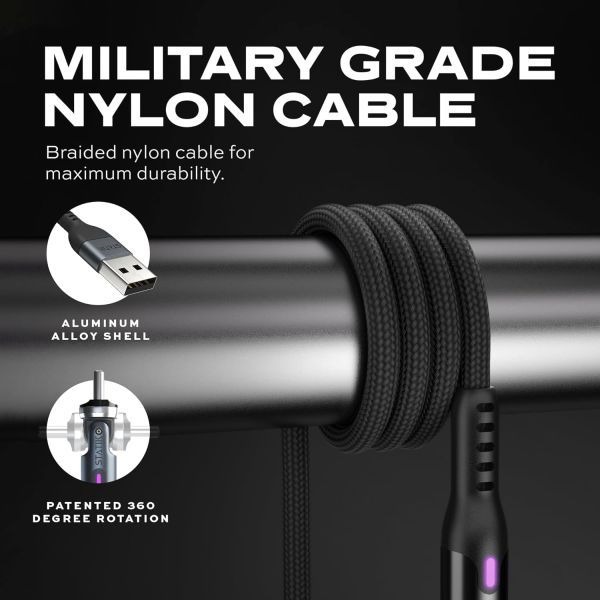 Unique USB-C Rotating Charging Cable With USB-C Adapter so you're ...