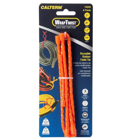 TWENTY Piece Wrap Twist Reusable Heavy Duty Rubber Twist Tie Set - You ...