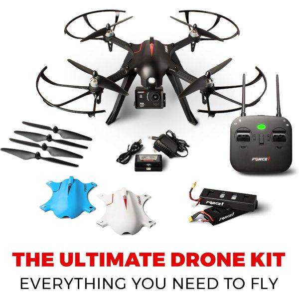 Force1 F100GP Ghost Drone with Camera - GoPro Compatible RC Drone with ...