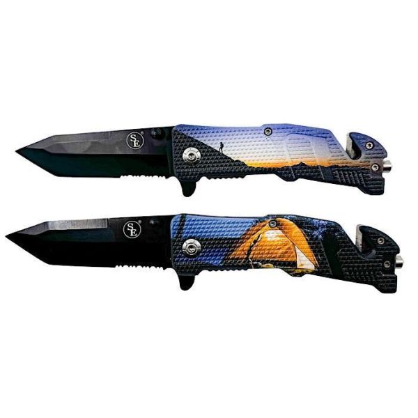 Set of 2 Outdoor Adventures Assisted Open Survival Knives - Include ...