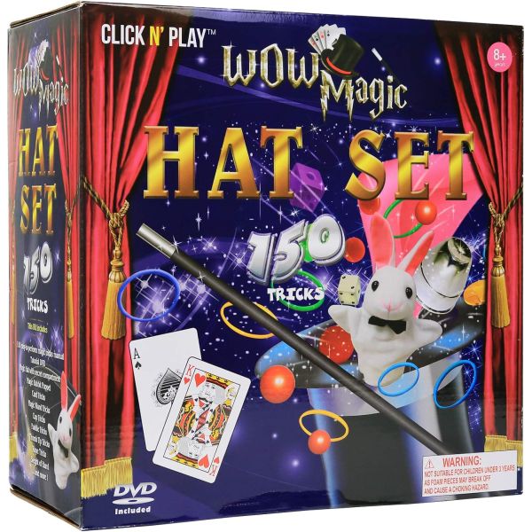 WOW Magic Magician Hat & Magic Set - Over 150 Tricks - Includes Manual ...