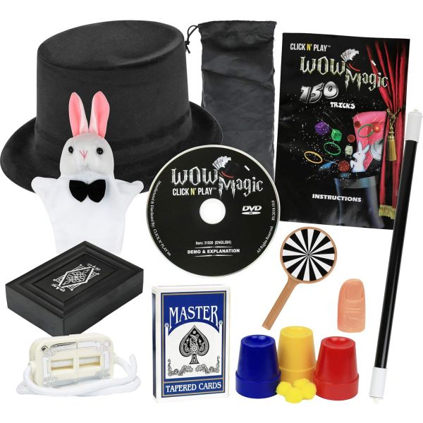 WOW Magic Magician Hat & Magic Set - Over 150 Tricks - Includes Manual ...