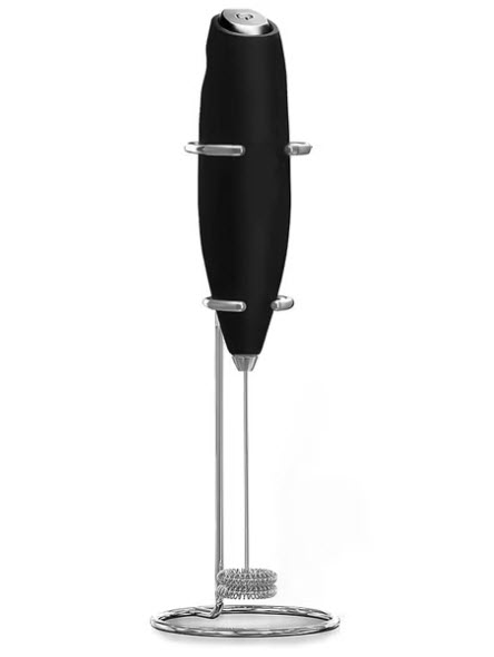 Powerful DOUBLE WHISK Coil Handheld Milk Frother with Stand - Turn ...
