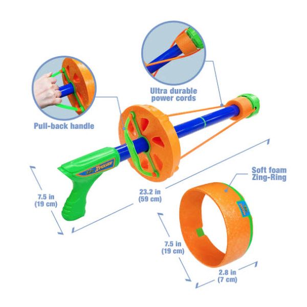 Zyclone Zing-Ring Blaster - Launches Rings 75ft - Super Fun To Shoot ...