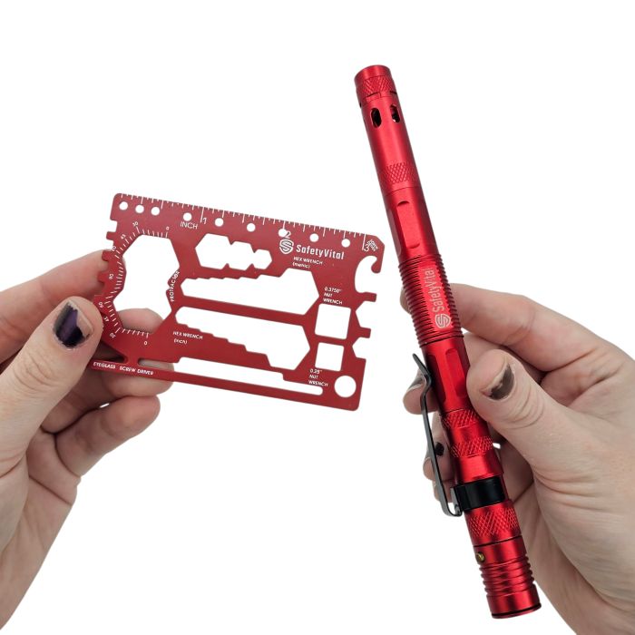 9-in-1 Tactical Pen Flashlight with Multi-Tool Card - Batteries ...