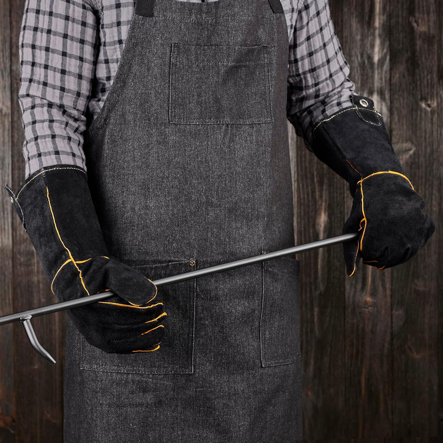 Pair of Mr Bar-B-Q Extra Long Extreme Heat Resistant Gloves - Rugged ...
