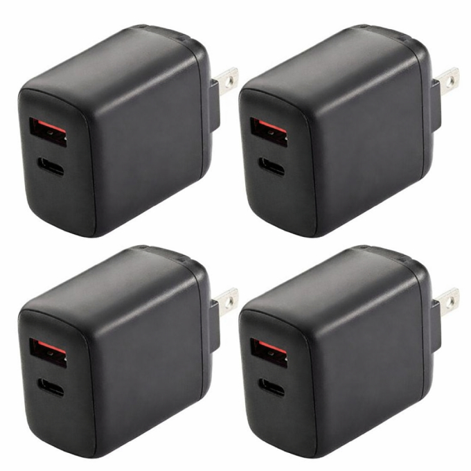4 Pack of PowerXcel 20 Watt Type-C & USB-A Wall Chargers - Yup, these ...