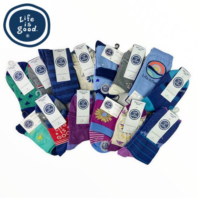 6 Pairs of Assorted Prints Women's Life is Good Socks - Most will be ...