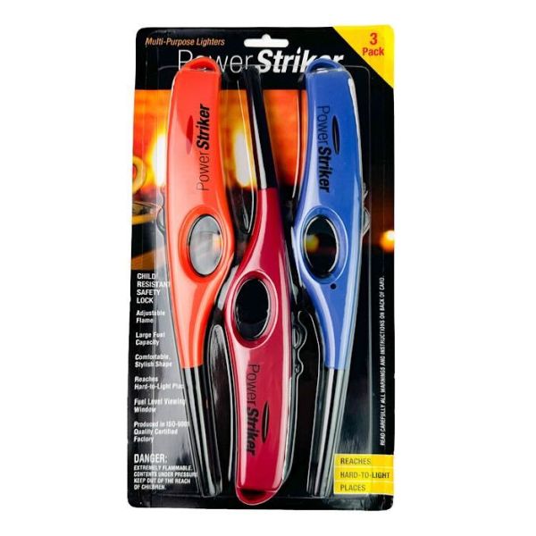 3 PACK of Super Striker Wind Resistant Lighters - Fantastic deal ...