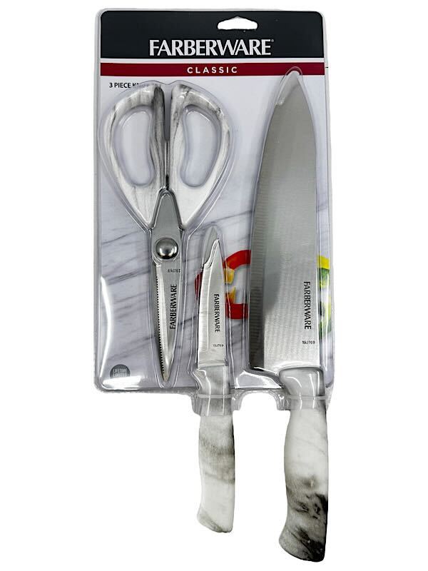 Farberware Marble Knife & Kitchen Sheer Set - Includes a Chef Knife ...