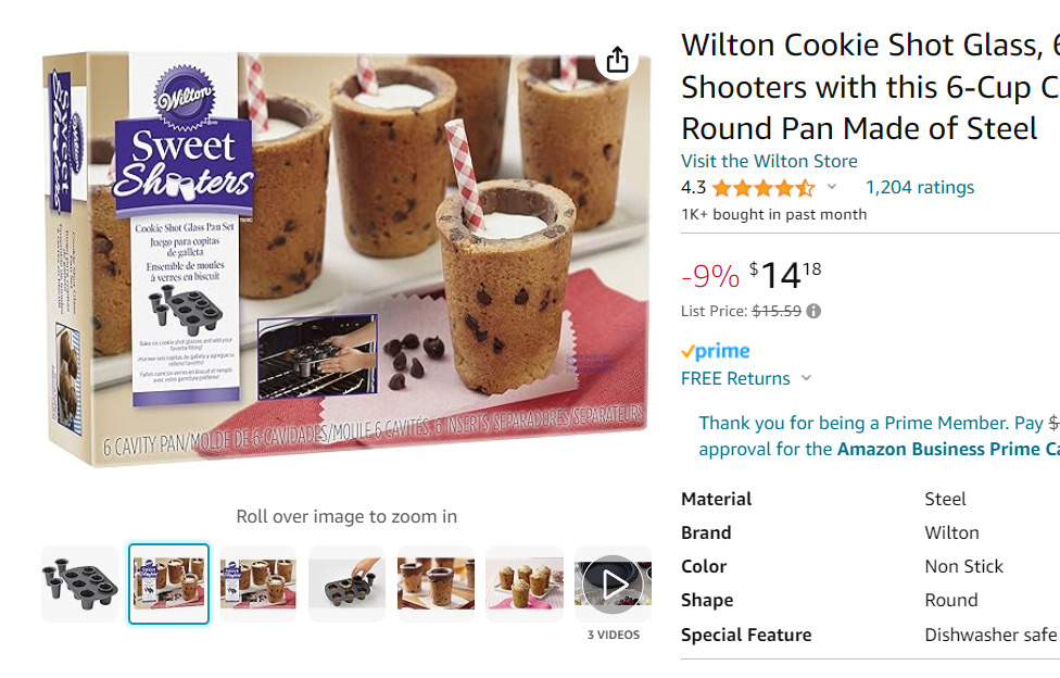 Wilton Cookie Shot Glass Baking Sheet - Bake Perfect Sweet Shooters ...