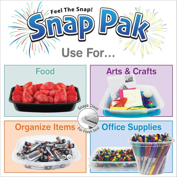 25 PACK of Commercial Grade Snap Pak Plastic Food Storage / Take-Out ...