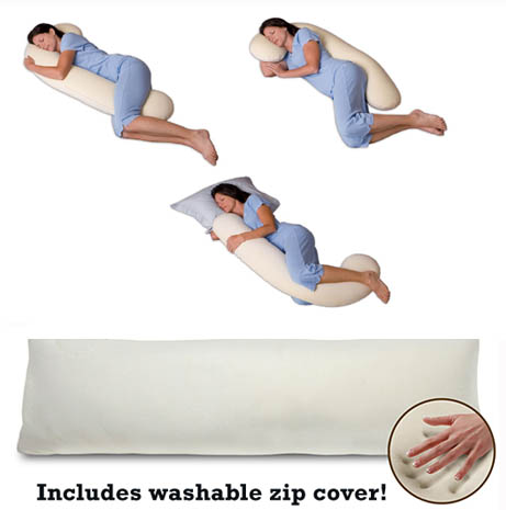 Memory Foam Body Pillow With Washable Zip Cover - THAT Daily Deal