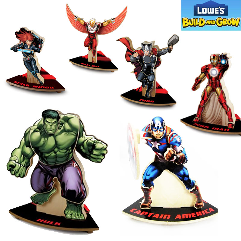 Avengers Lowe's Build And Grow Kits - You get all 6 Marvel Heroes shown ...