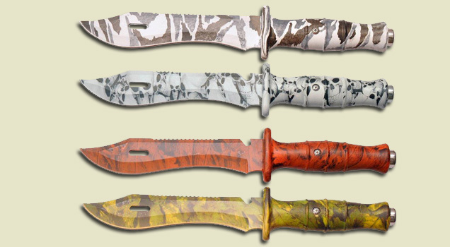 12" Heavy Duty Full Body Camo Survival/Hunting Knife - 4 Different ...