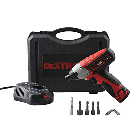 Dextra 12-Volt Lithium-Ion Cordless Impact Driver Kit - Includes ...