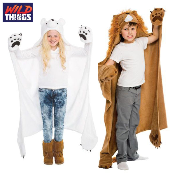 Wild Things Hooded Animal Blankets - Choose from Roary Lion And Snowcap ...