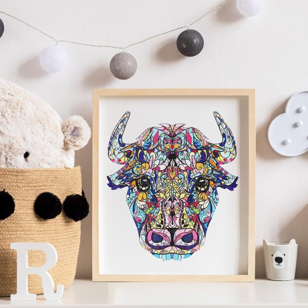 O WOW Crazy Cow Wooden Puzzle - 271 Unique Shaped Pieces Jigsaw Puzzles ...