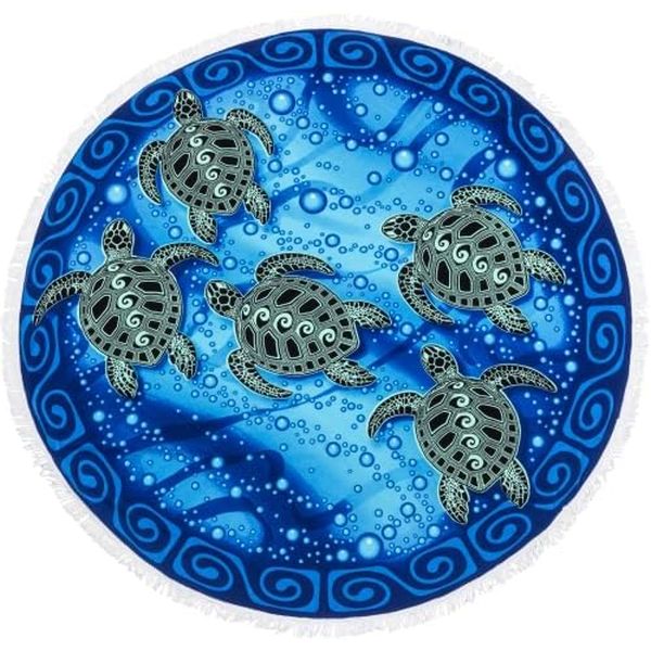 Tapestry Sea Turtles Round Beach / Lawn Towel Blanket - Not only is ...