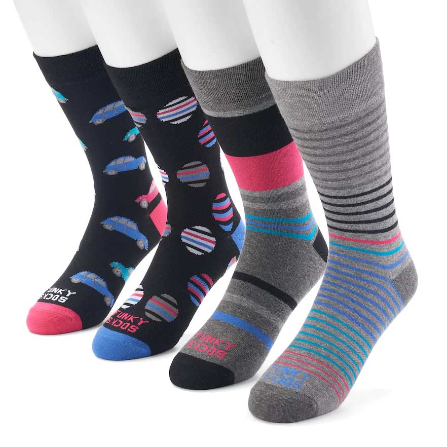 24 Pairs of Men's Fun & Colorful Assorted Crew Socks by Funky Socks ...