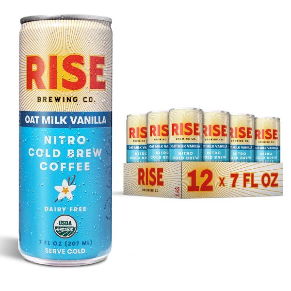 12 PACK of Rise Organic Vanilla Oat Milk Nitro Cold Brew Coffee - No ...