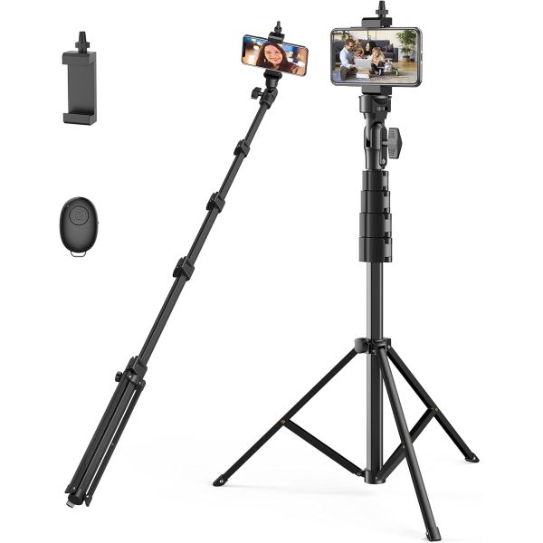 Ultralight (only 18 ounces) Extendable Up to 67" Phone Tripod Stand ...