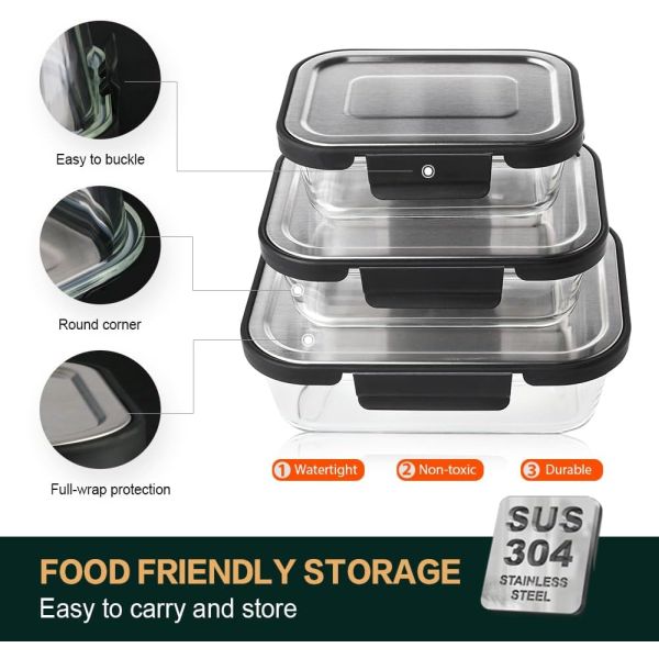 Almost sold out - Set of 3 Glass "Cook and Store" Baking and Storage ...