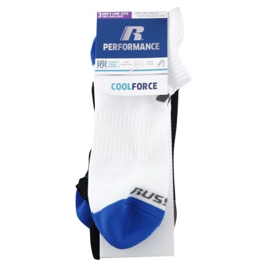 3 Pairs of Russell Performance Men's COOLFORCE Zone Cushion Low Cut ...