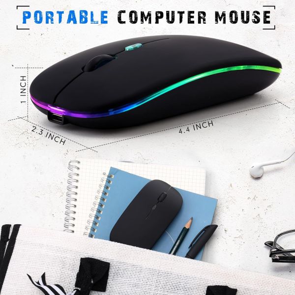Silent Click LED Wireless Slim Mouse - Rechargeable - No more replacing ...