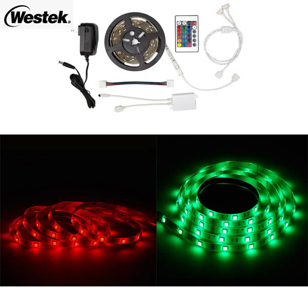 Westek Remote Control Color Changing RGB LED Tape Light Kit - 13 Feet ...