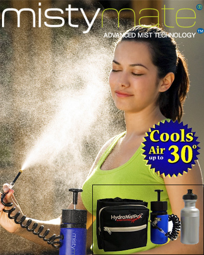 SHIPS FREE - HydraMist Sport Pak by MistyMate - Cools Air Up To 30 ...