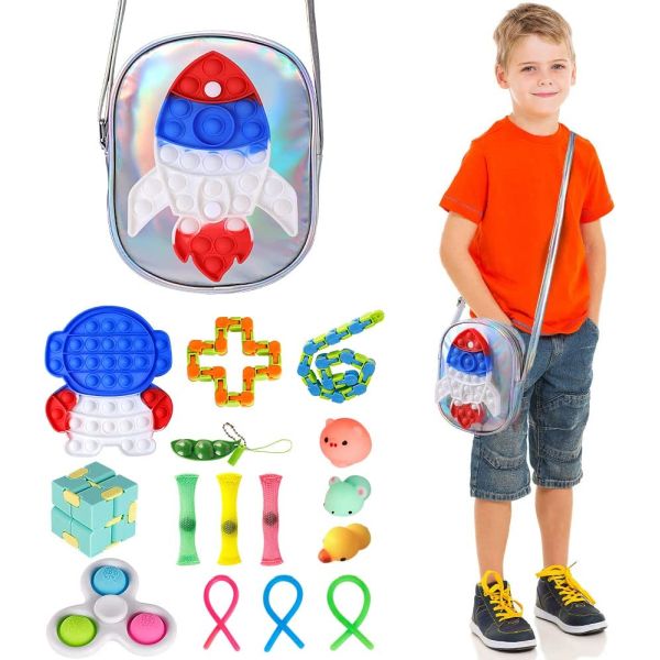 New Kid's Pop Fidget Bag PREFILLED with Fidget Toys! The bag itself is ...