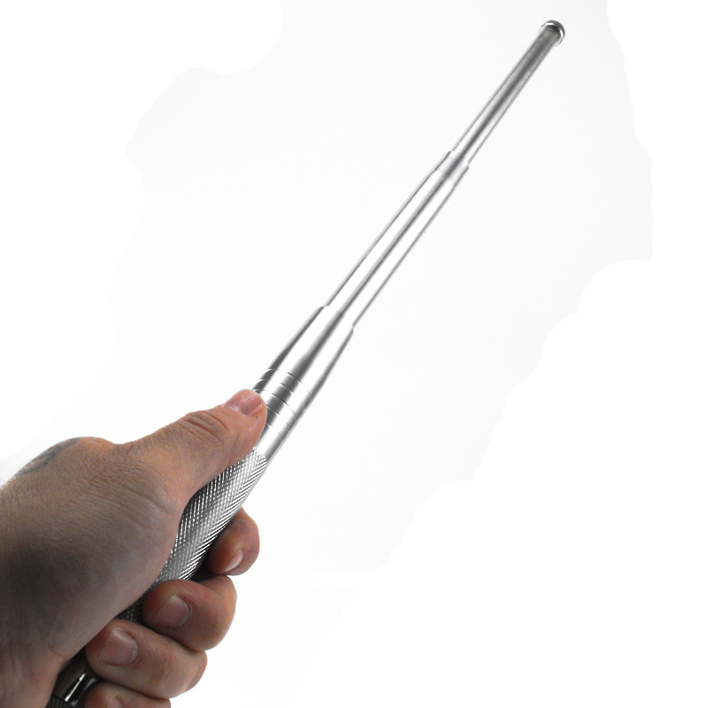 Retractable Metal Silver Baton With Pouch - 18 inches of Protection ...