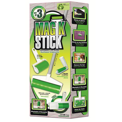 Magik Stick Reusable Lint Rollers - 3 pc. Set - Just like the video ...