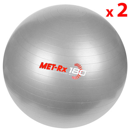 2 Fitness Balls AND 2 Resistance Bands Set by Met-Rx 180 - Ships Free ...