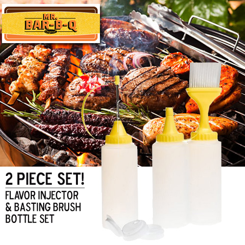 SHIPS FREE - Mr. BBQ Ultimate BBQ Set - Baster & Injector w/ Bottles ...