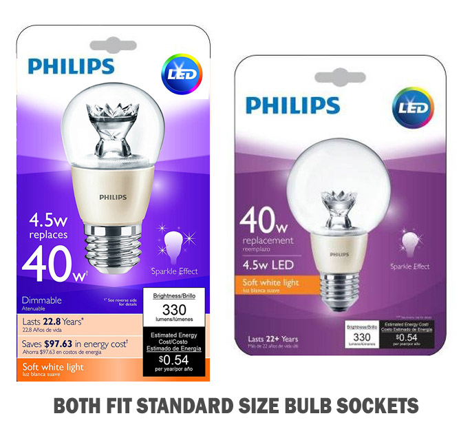 Philips 40W Equivalent Soft White Dimmable LED Bulbs - Standard or ...