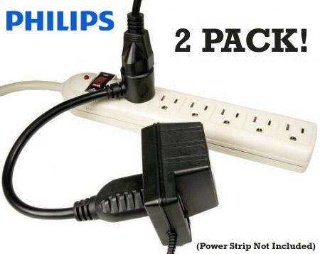 2 PACK! - Philips 2-Port Pigtail Style Power Adapter - Perfect for ...