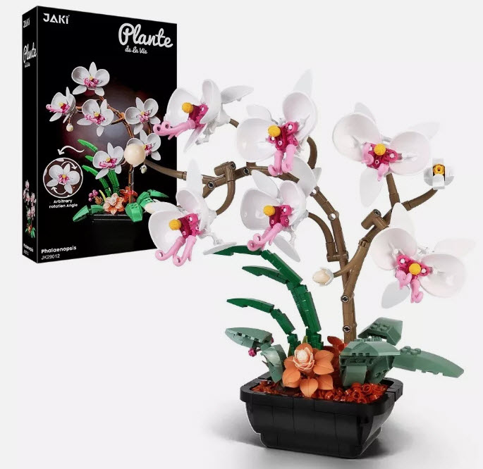 Lego Style Orchid Bouquet Building Kit With Adjustable Pedals and ...