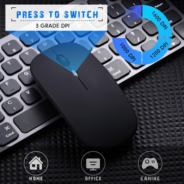 Silent Click LED Wireless Slim Mouse - Rechargeable - No more replacing ...