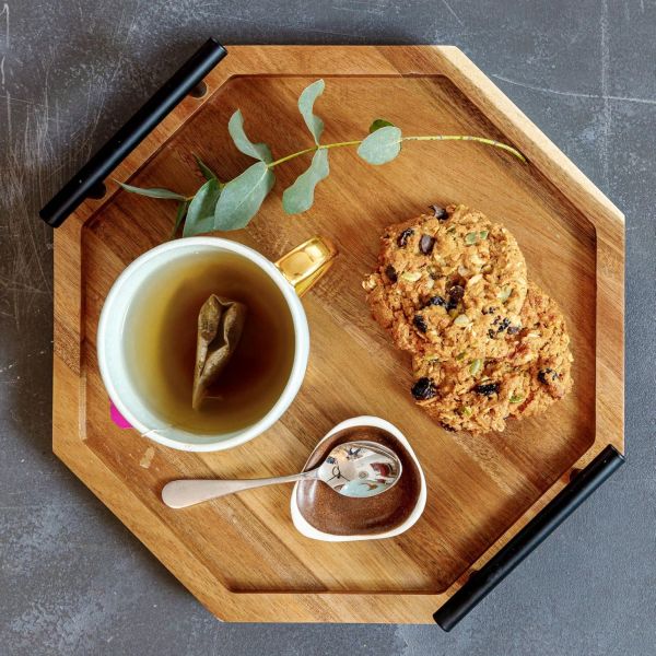 ALMOST GONE - Acacia Wood Hexagon Wooden Serving Tray / Caddy - Order 2 ...